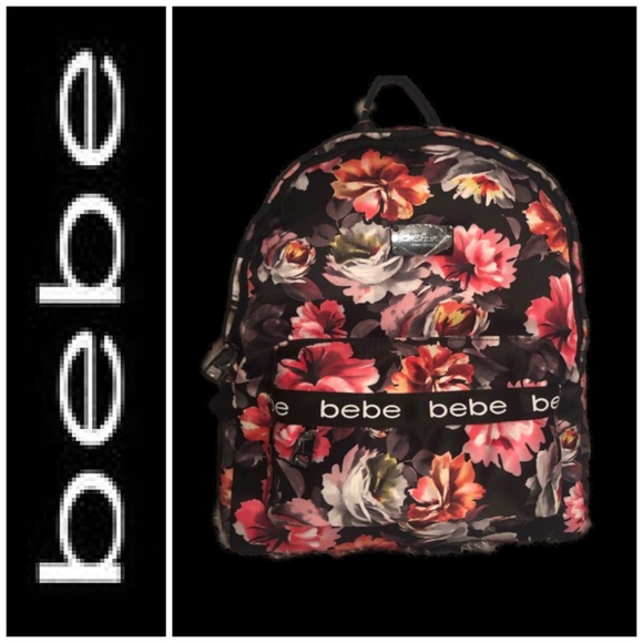 bebe | Bags | Bebe Jordan Logo Trim Floral Multi Backpack | Poshmark